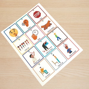 Visual Behavior Cue Cards for Kids: Classroom Management (digital ...