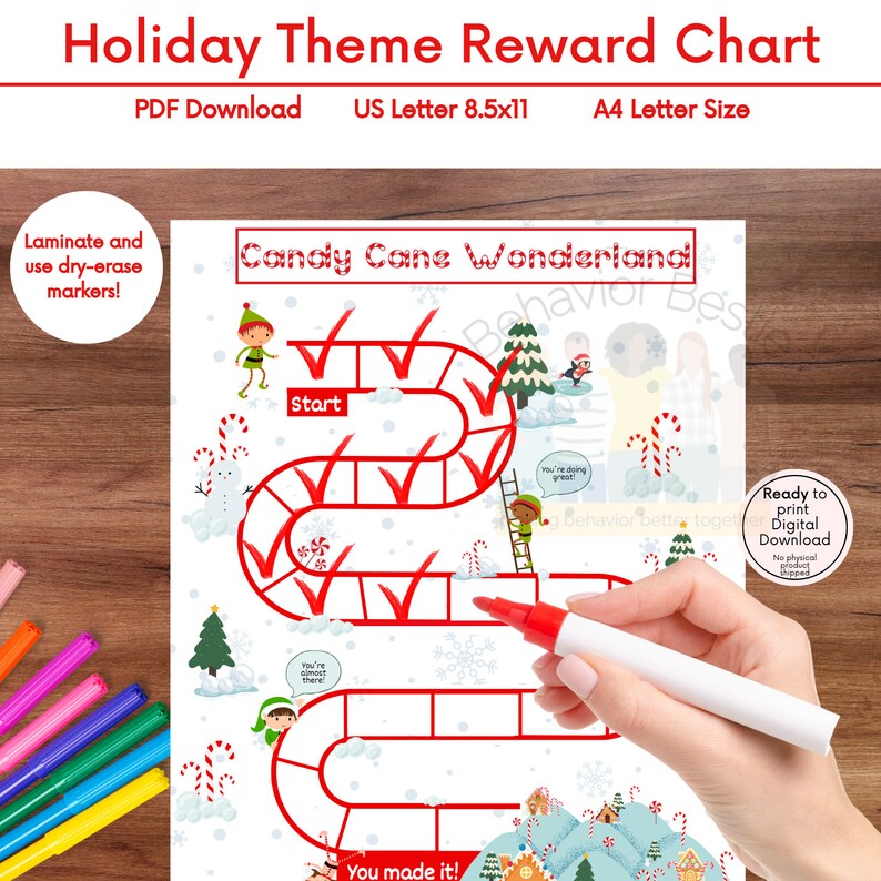 Christmas Reward Chart: Holiday Behavior Tracker (digital Download) - Etsy