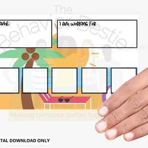 Printable Beach Themed Reward Token Chart | Summer Sticker Chart ...