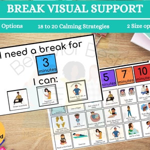 Break Visual Support | I Need a Break Visual | Break Card | Take A ...