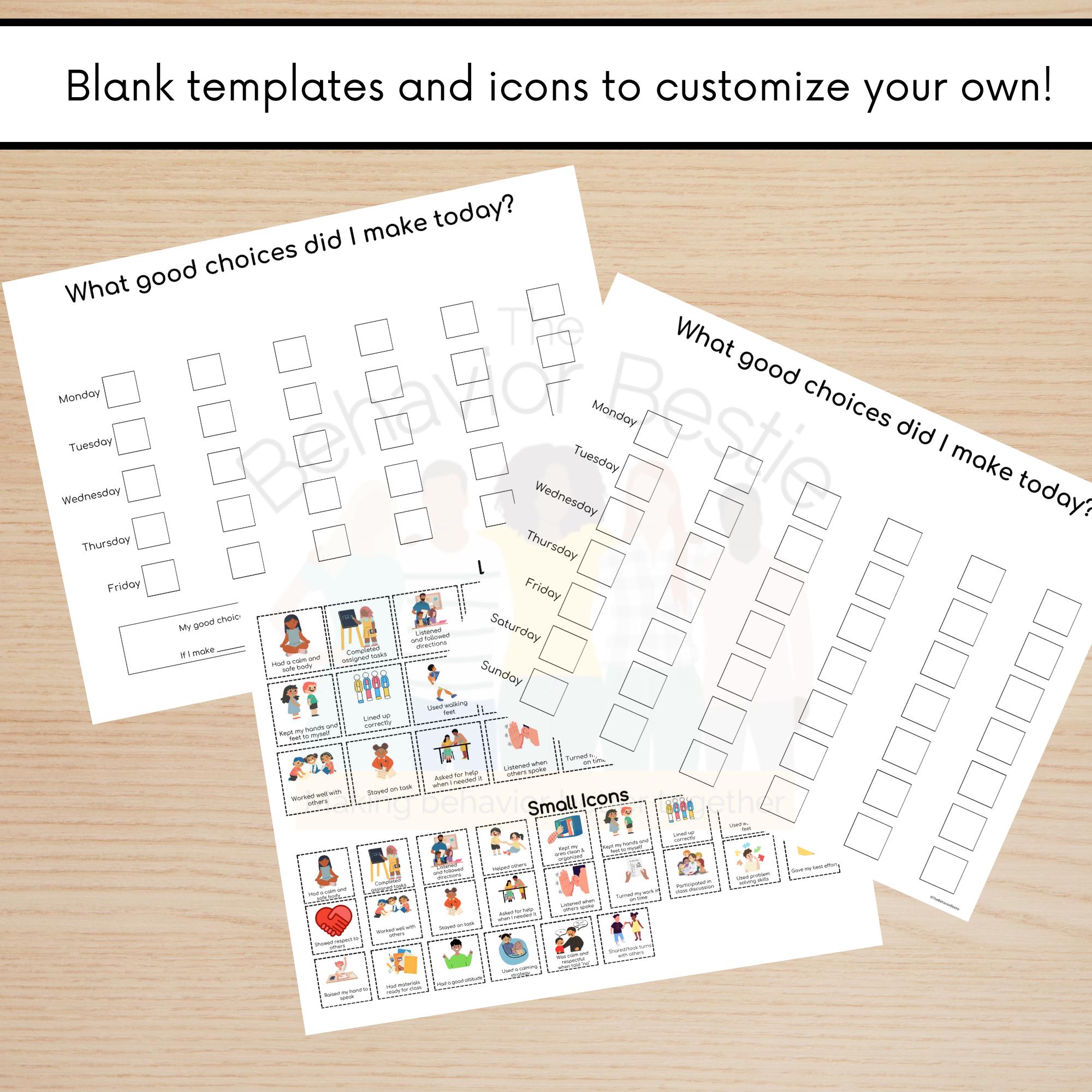 Classroom Behavior Chart: Positive Choices Checklist (PDF & PPT) - Etsy