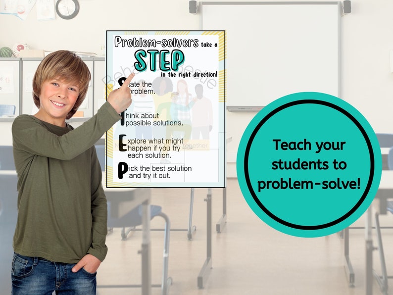 Digital Problem-solving Poster Problem Solver ADHD Visual Support ...