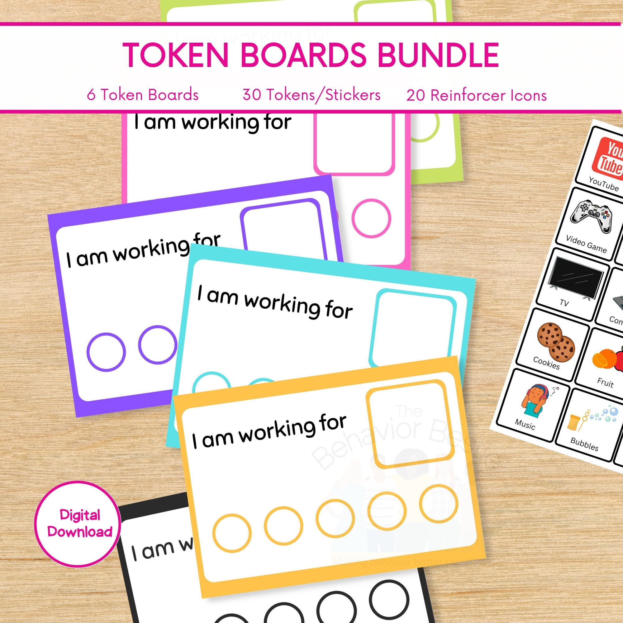Digital Token Board Bundle Sticker Chart Bundle Behavior Chart Bundle ...
