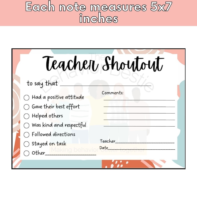 Printable Positive Teacher Note, Boho Digital Teacher Mail, Positive ...