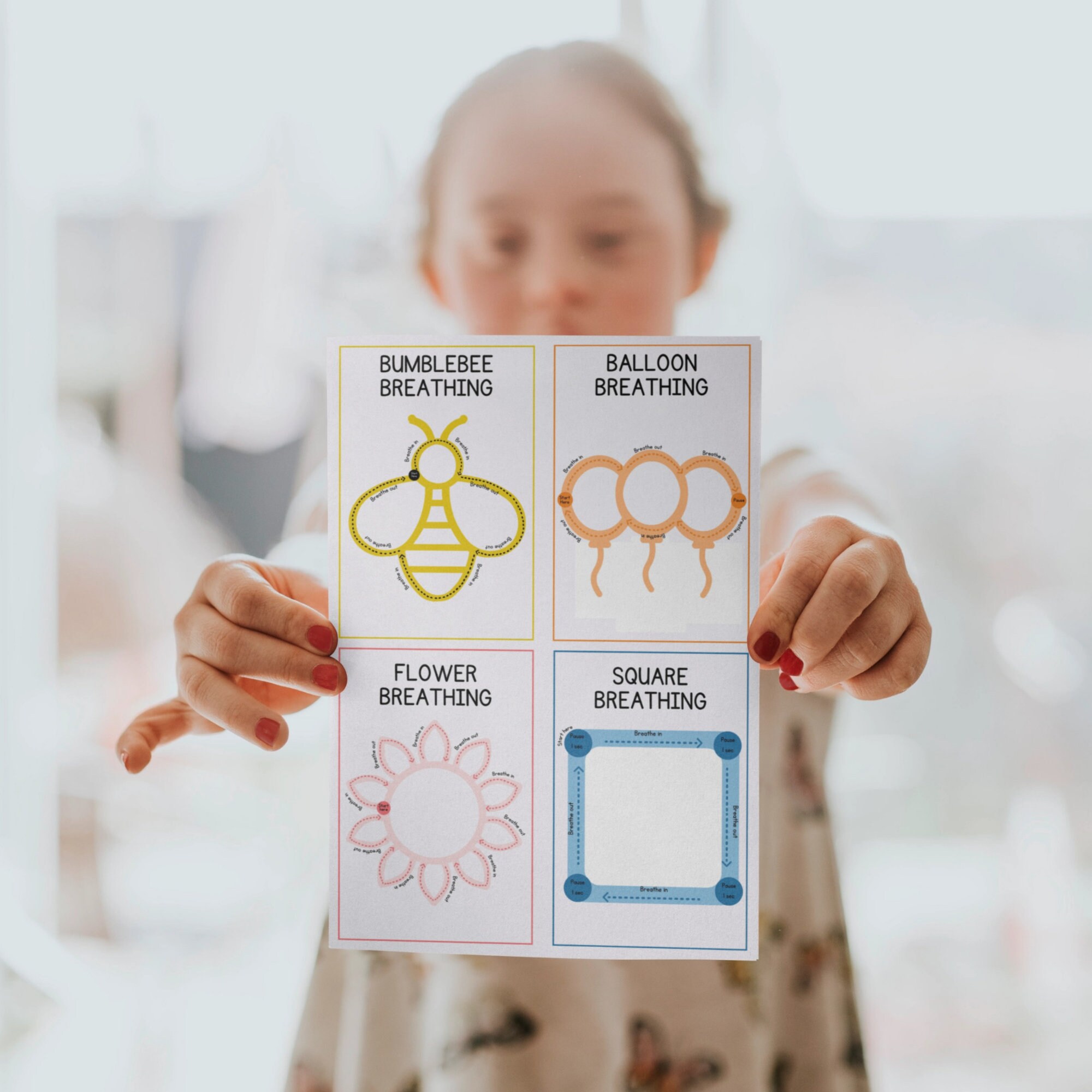 Breathing Cards for Kids Shapes Breathing Cards for Calm Down - Etsy