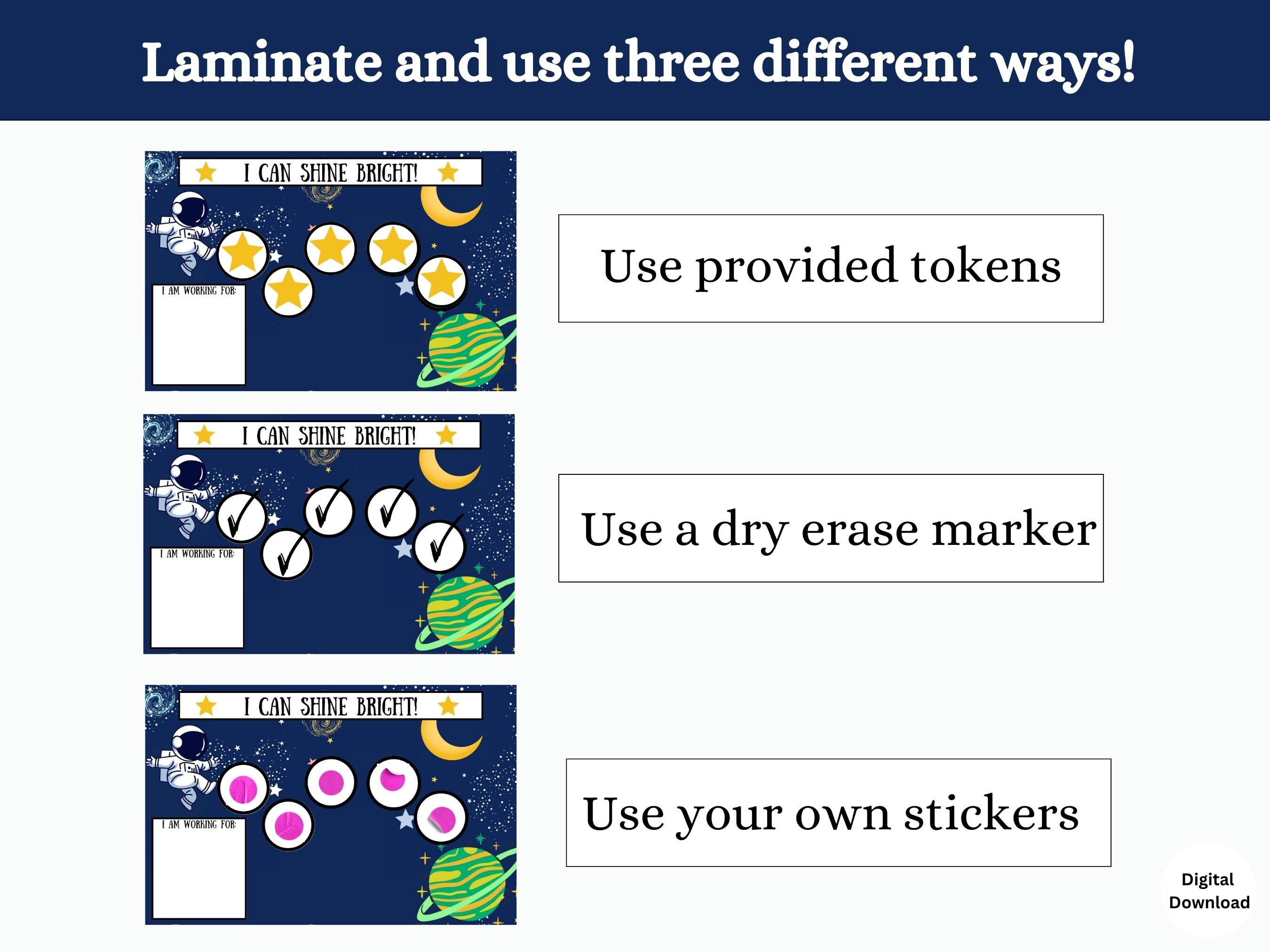 Outer Space Token Board Astronaut Reward Chart Space Reward Chart Outer ...