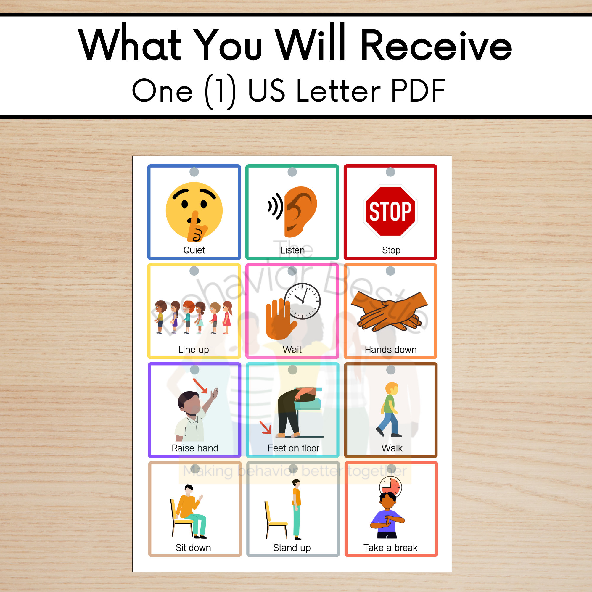 Visual Behavior Cue Cards for Kids: Classroom Management (digital ...