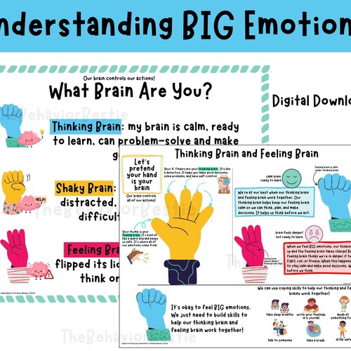 Understanding Emotions Poster Hand Model of Brain School - Etsy