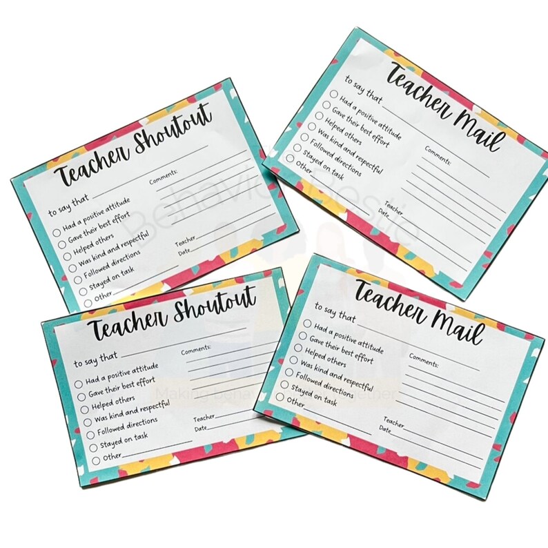 Digital Teacher Note for Students Teacher Mail Positive Note - Etsy