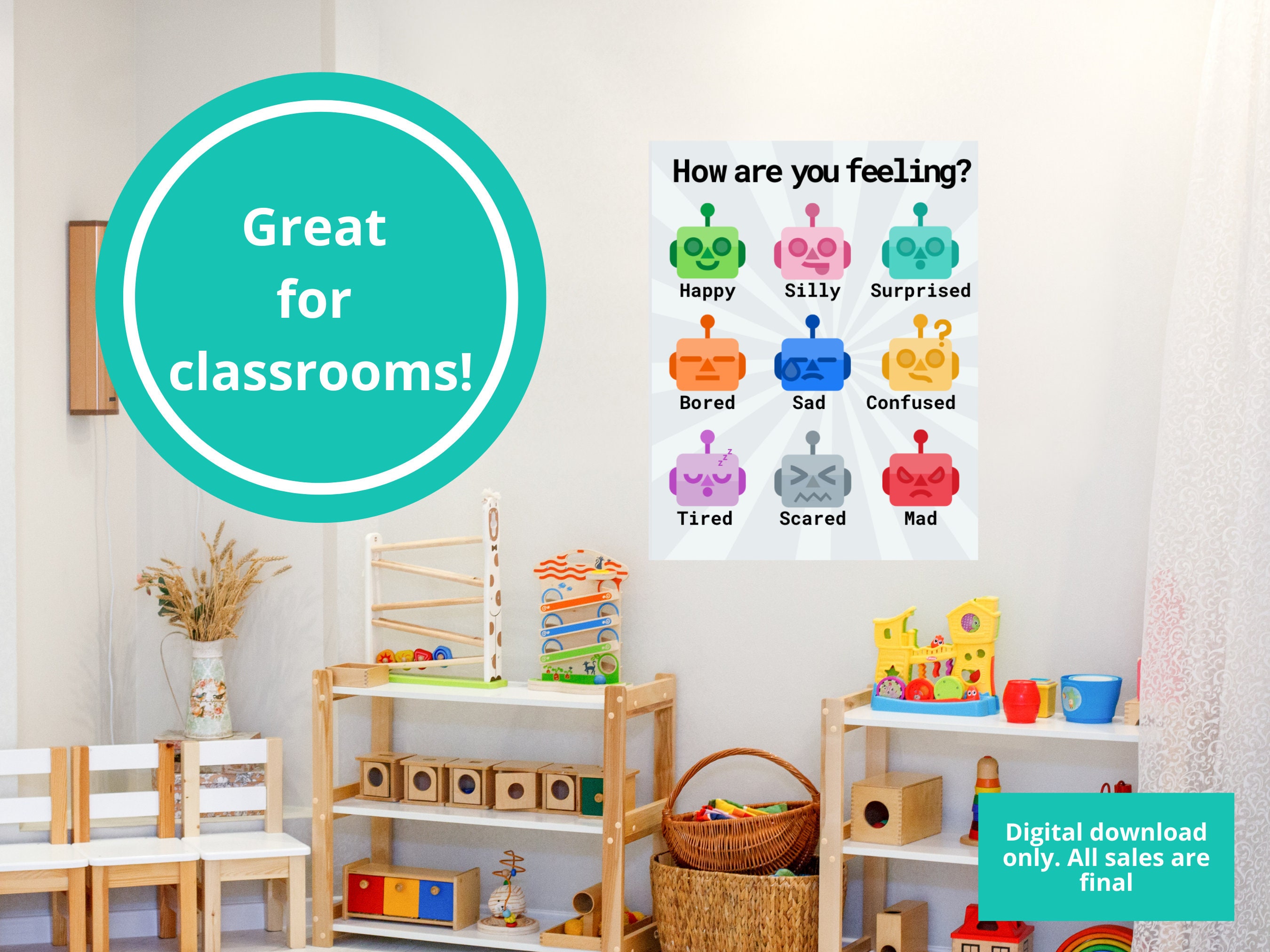 Robots Feelings Chart Printable Emotions Chart Robot Emotions Chart ...