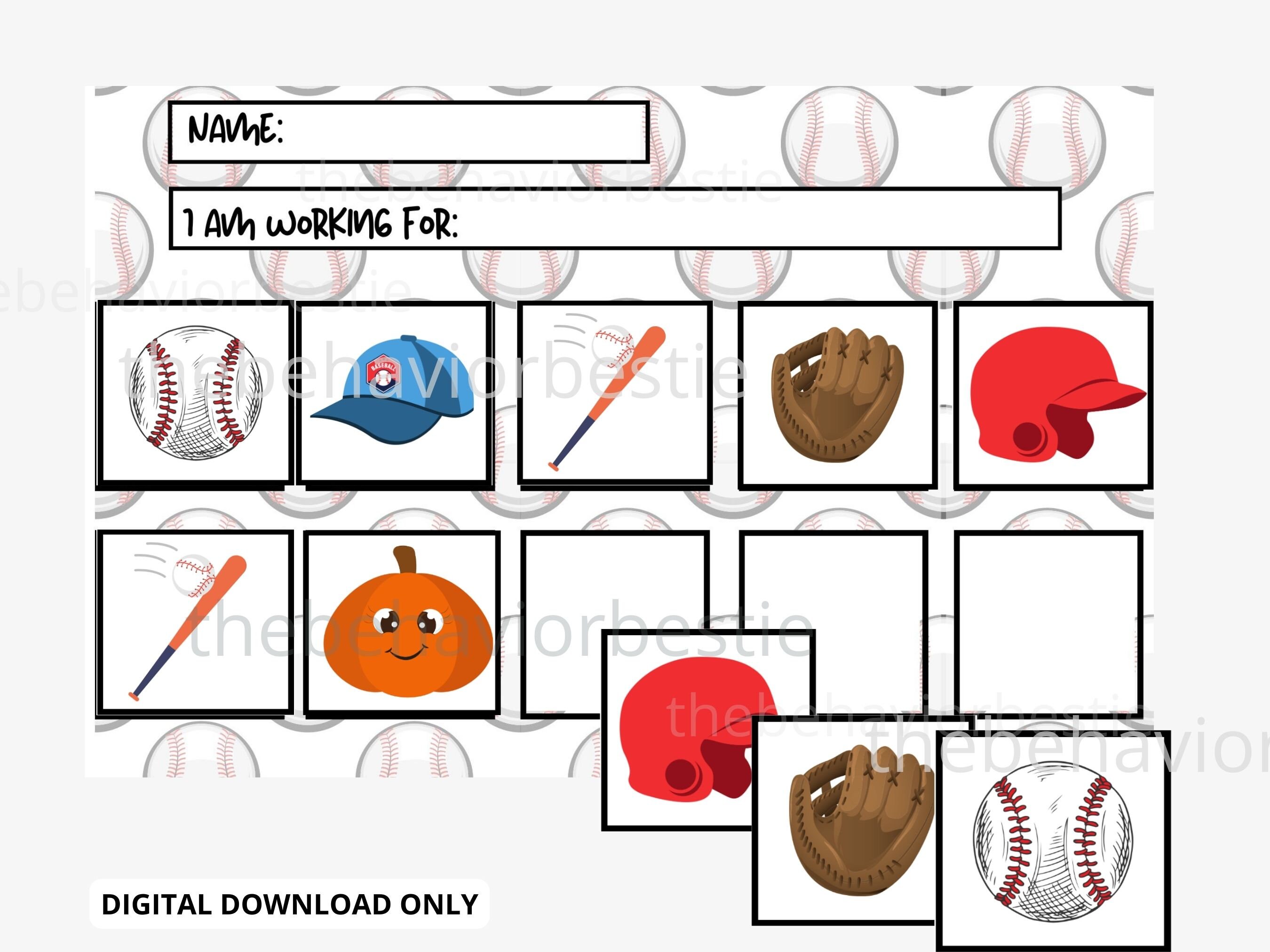 Baseball Sticker Chart/baseball Reward Chart/ Printable Baseball Token ...