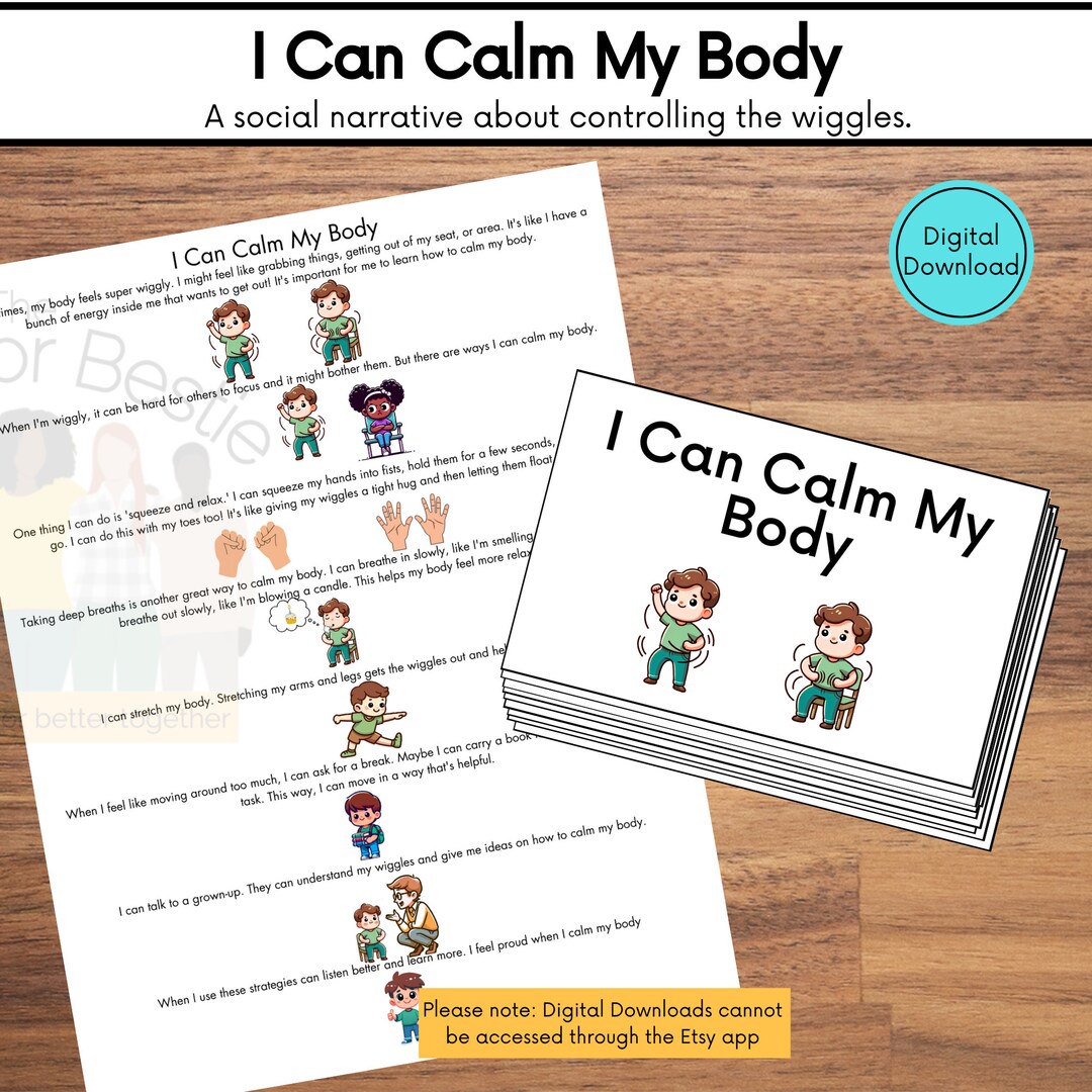I Can Calm My Body, Social Skills Story for Kids - Etsy