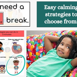 Printable Break Card: Visual Support for Calm Corner (PDF) - Etsy