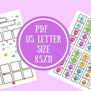 Cute Monsters Token Board/digital Reward Chart/instant Download Token ...