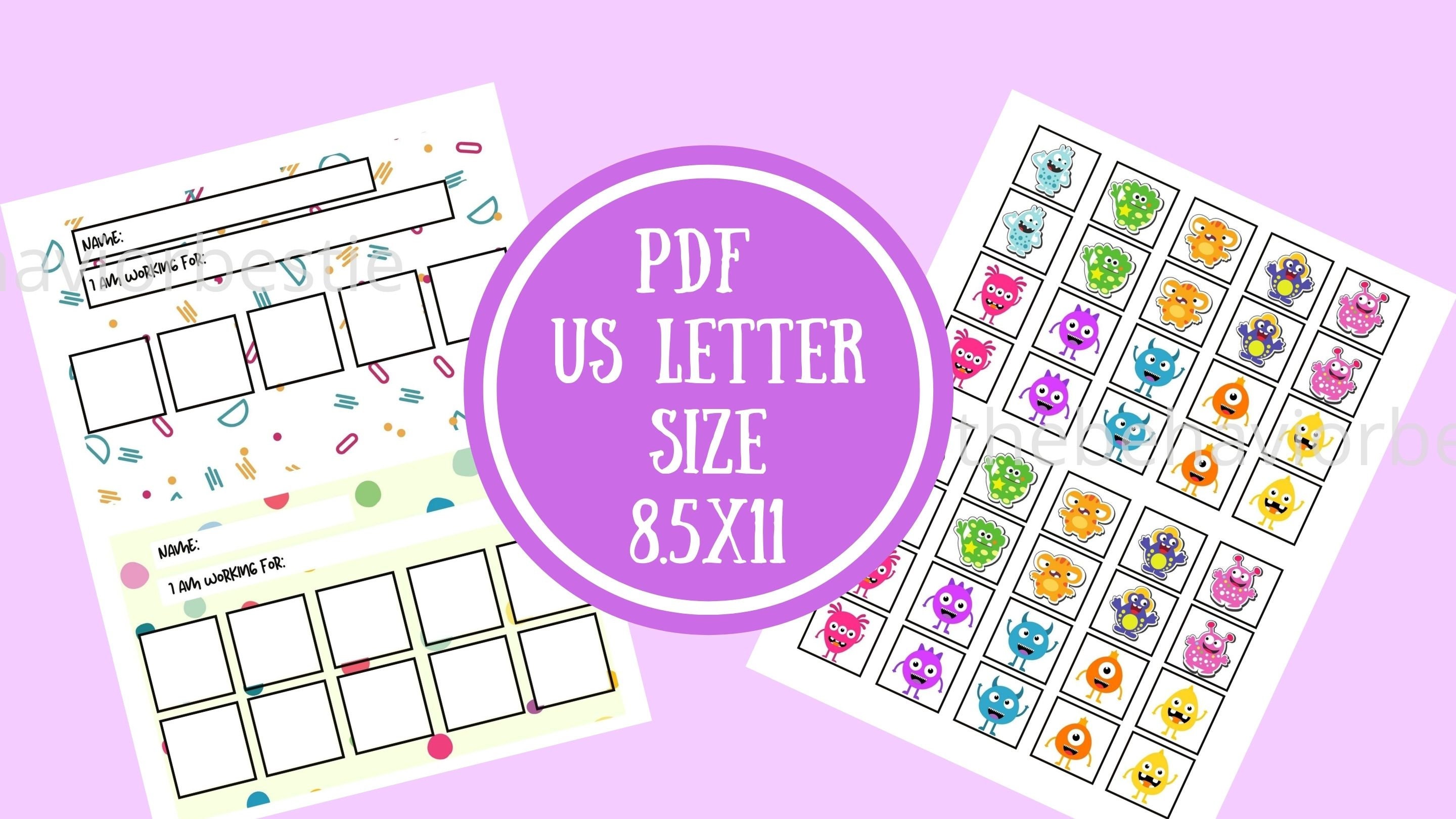 Cute Monsters Token Board/digital Reward Chart/instant - Etsy