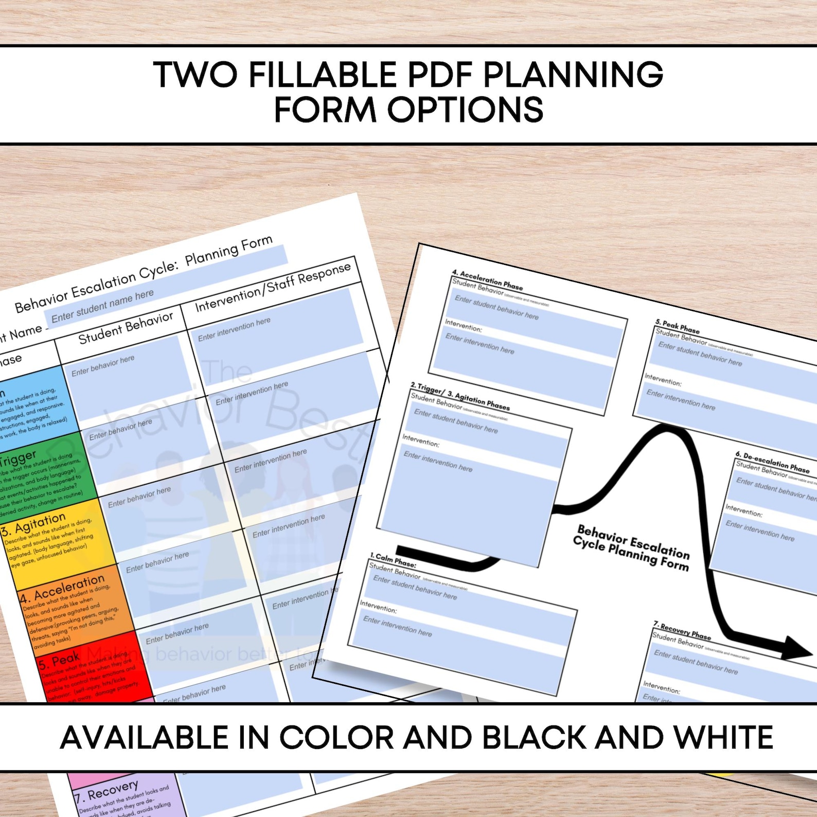 Behavior Escalation Cycle: Classroom Management Tool (fillable PDF) - Etsy