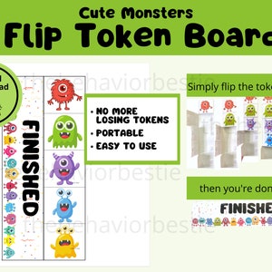 Printable Monsters Token Board | Tokenless Token Board | Flip Token ...