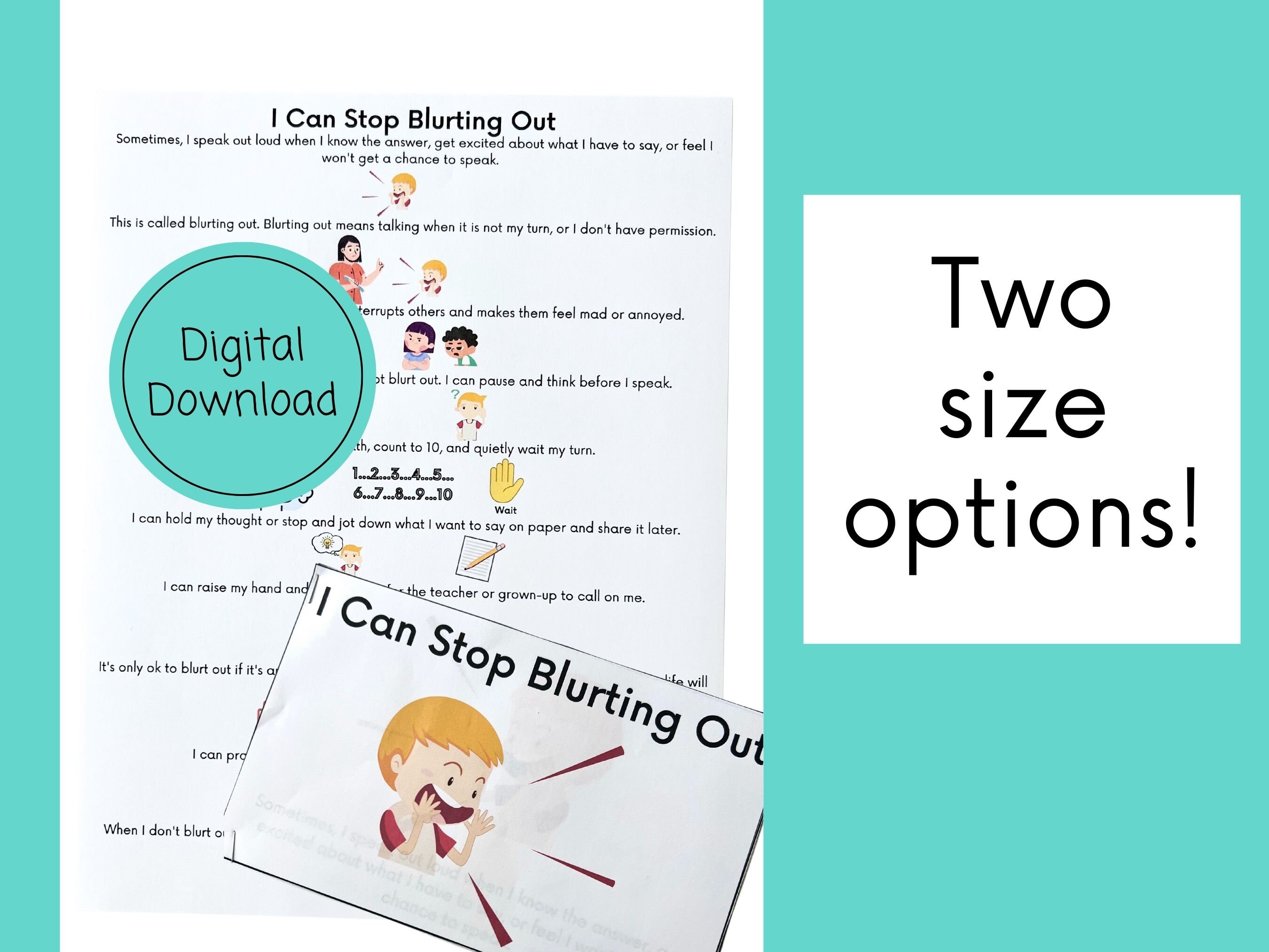 I Can Stop Blurting Social Narrative Blurting Out in Class Stop ...