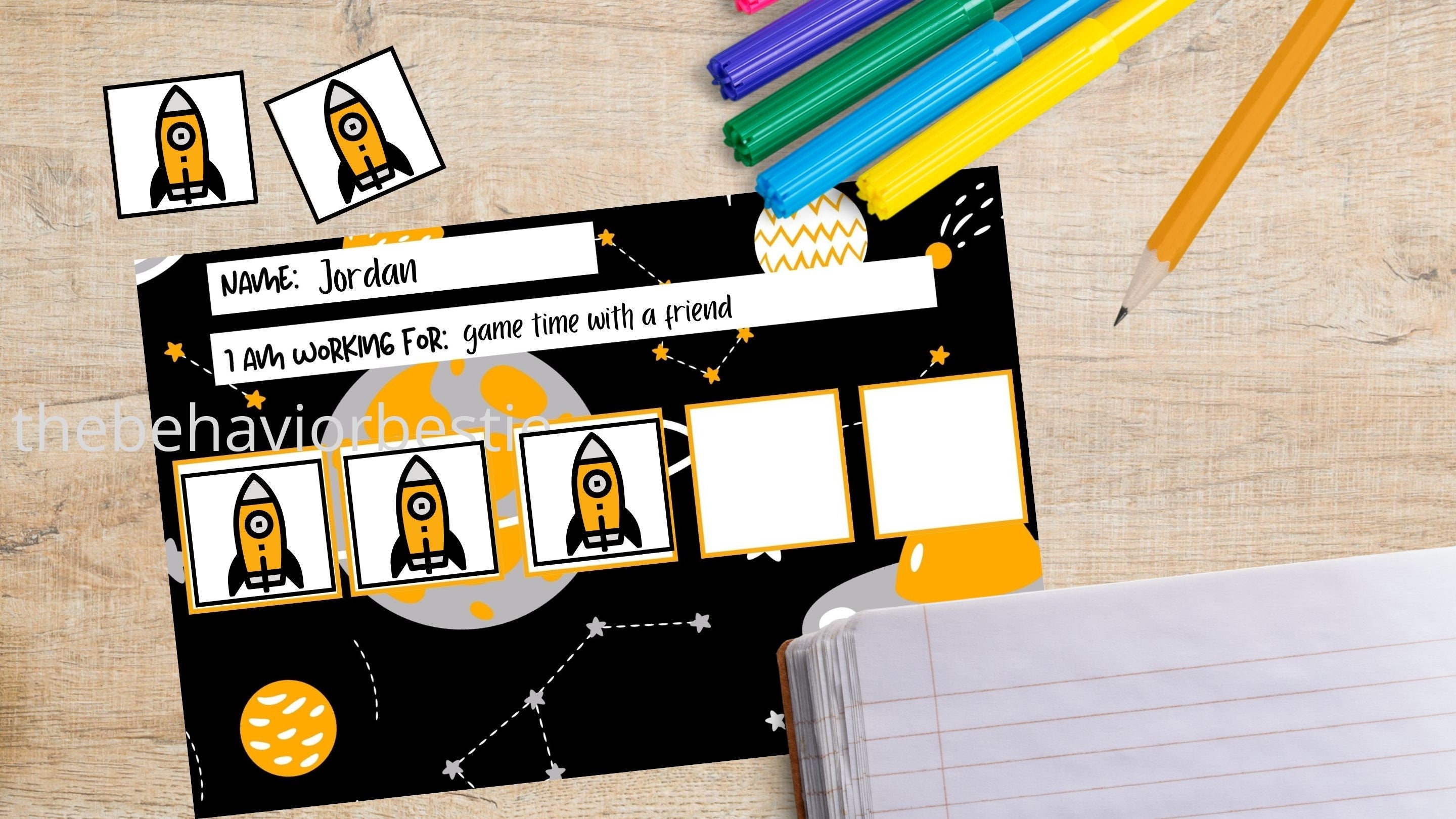 Space Token Board/digital Reward Chart/instant Download Token Board ...