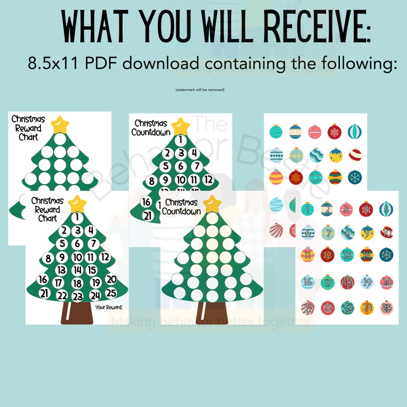 Christmas Reward Chart Printable Behavior Chart for Kids - Etsy