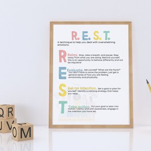 REST Technique Print: Calming DBT Skill, Counselor Decor (digital ...