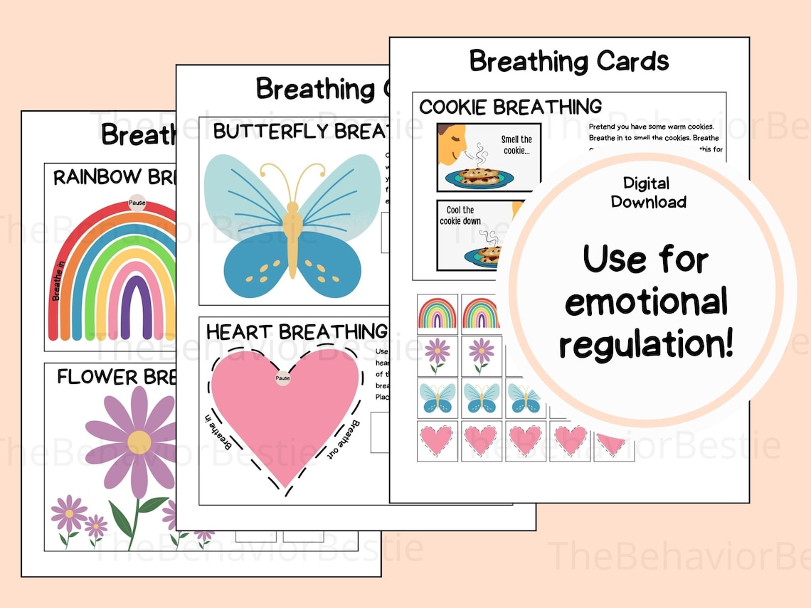 Breathing Exercise Cards for Kids: Calming & Coping Tools (PDF) - Etsy
