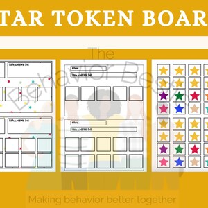 Star Sticker Chart Star Reward Chart Printable Star Token Board Star ...