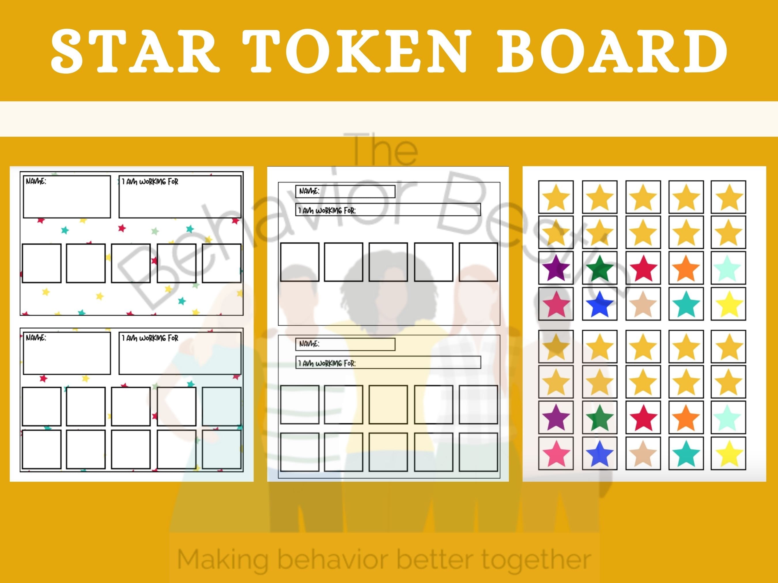 Star Sticker Chart Star Reward Chart Printable Star Token Board Star ...