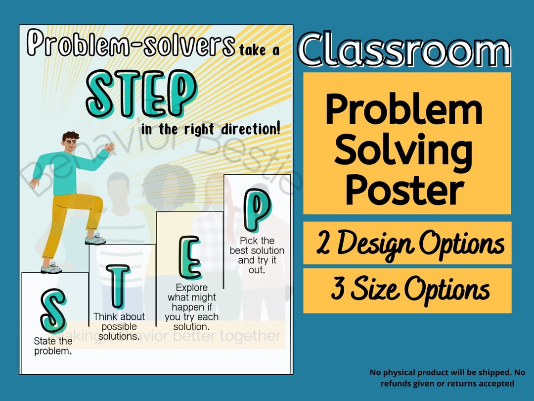 Digital Problem-solving Poster | Problem Solver | ADHD Visual Support ...