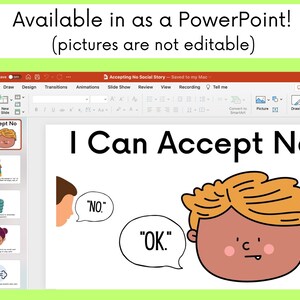 Accepting "no" Social Narrative: Social Skills Story (digital Download ...
