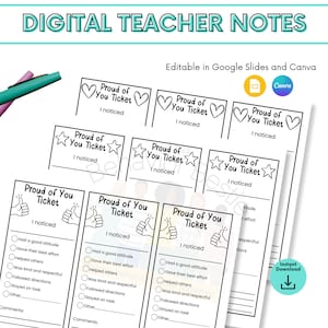 Proud of You Tickets: Positive Behavior Notes (PDF Download) - Etsy