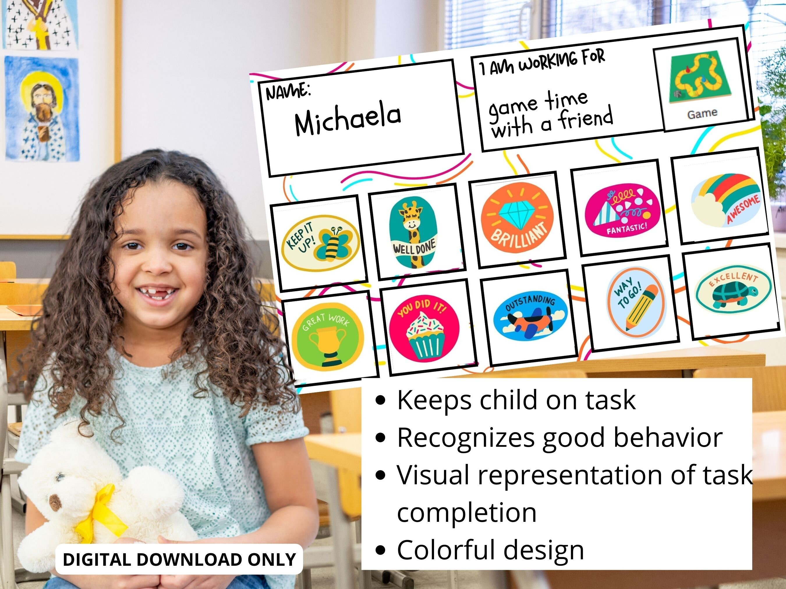 Sticker Belohnung Chart | Thumbs Up Sticker Chart | Sticker Token Board ...