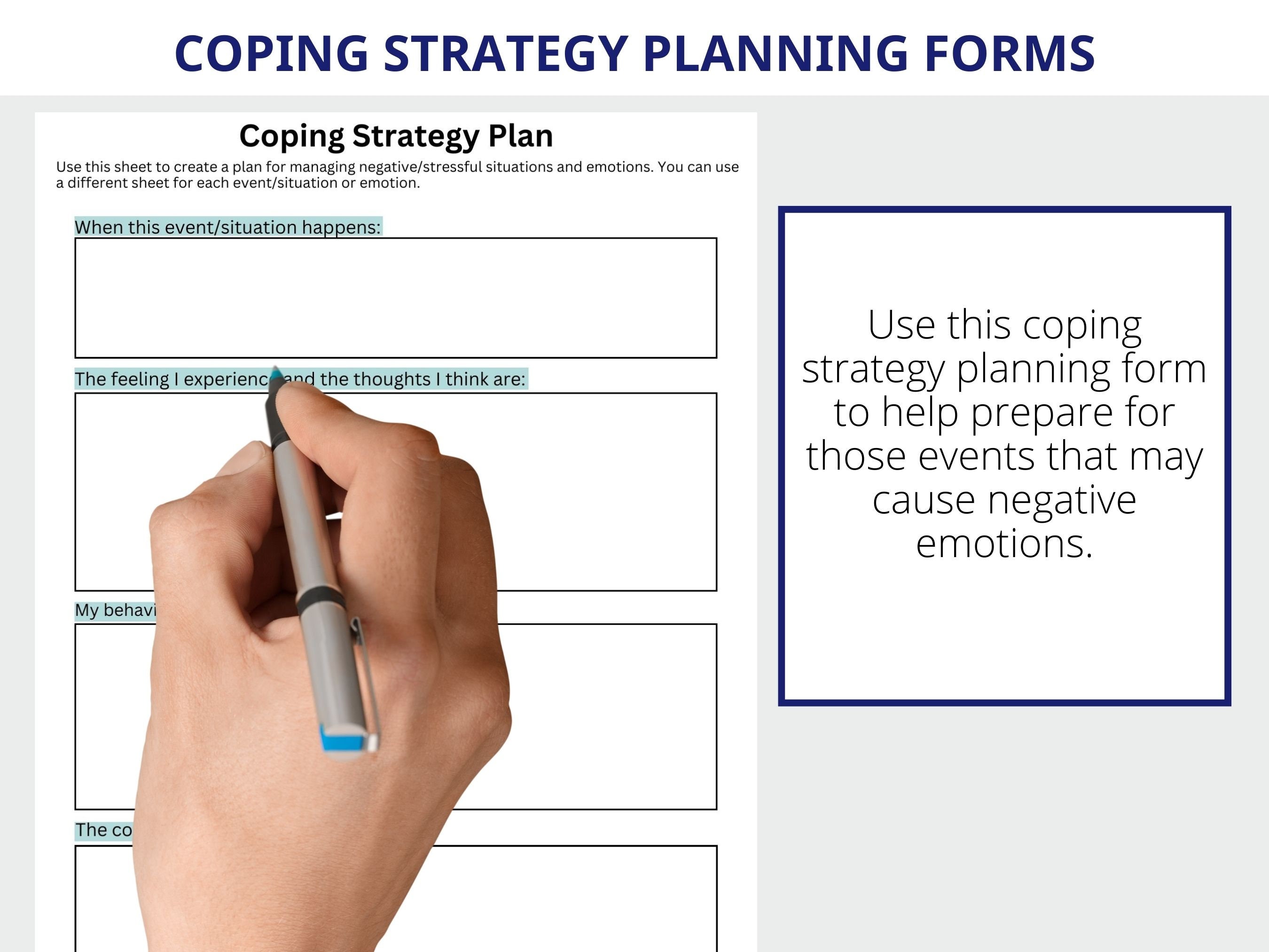 Coping Skills Worksheet: Strategies Planning Form (digital Download) - Etsy