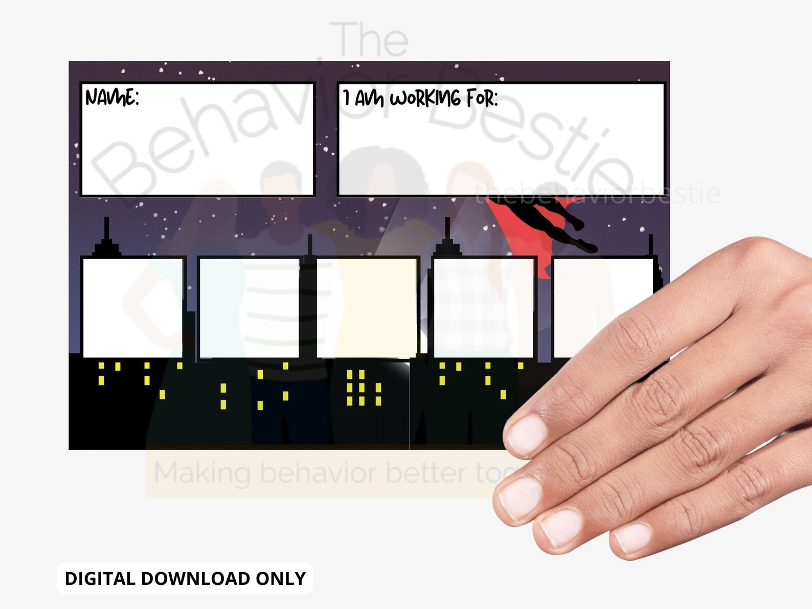 Superhero Sticker Chart Superhero Token Board Hero Reward Chart ...