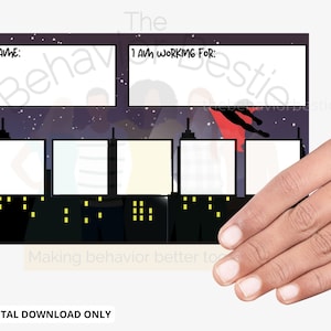 Superhero Reward Chart: Printable Behavior Token Board (digital ...