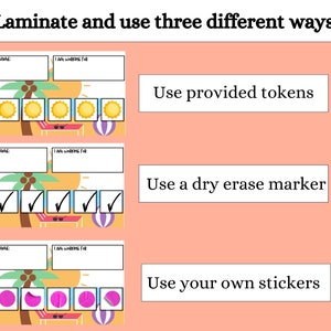 Printable Beach Themed Reward Token Chart | Summer Sticker Chart ...