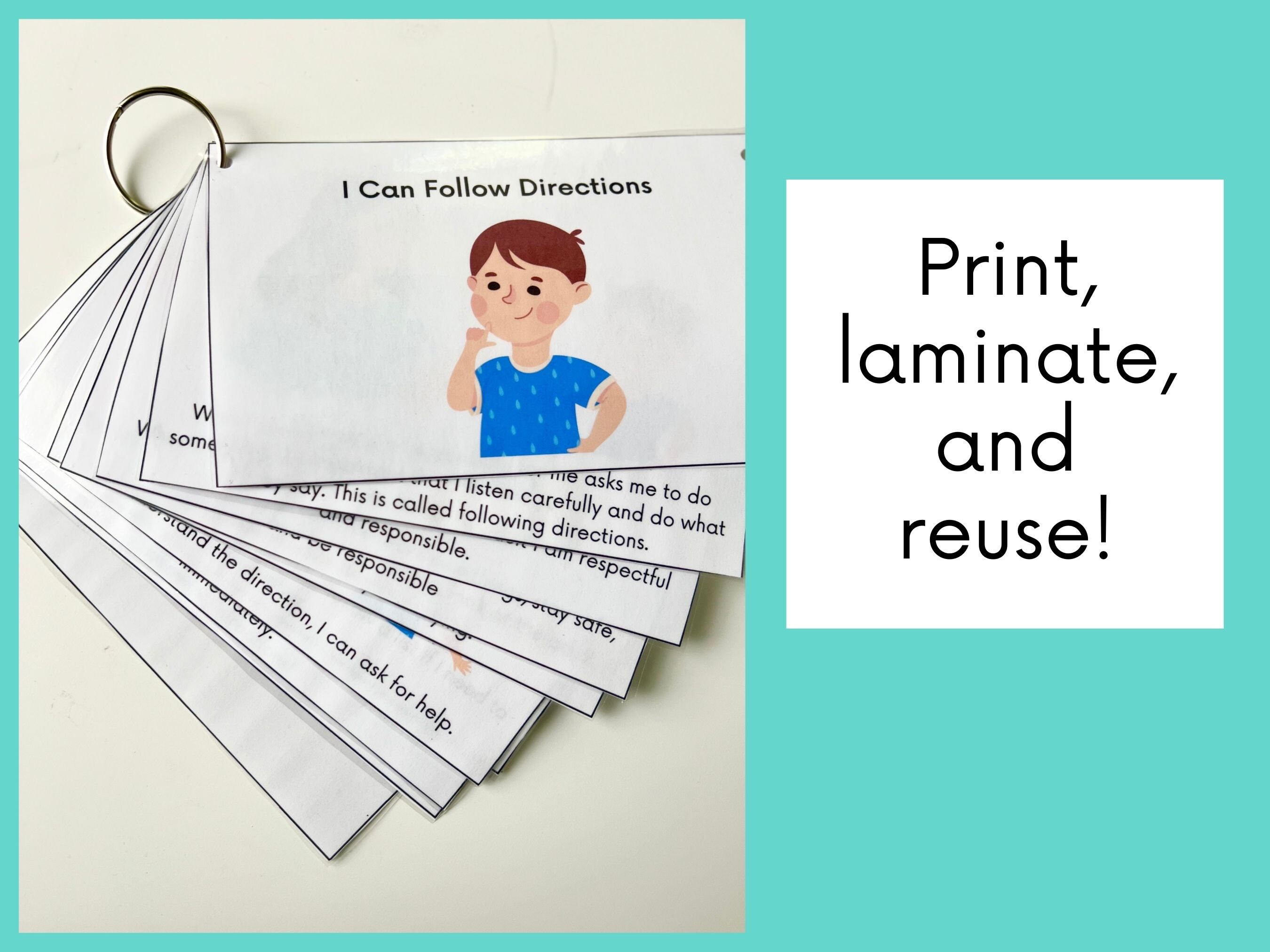 I Can Follow Directions Digital/printable Social Narrative I Can Follow ...