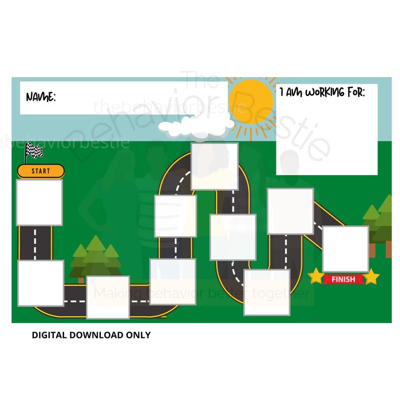 Race Car Reward Chart: Kids Behavior & Potty Training (PDF Download) - Etsy