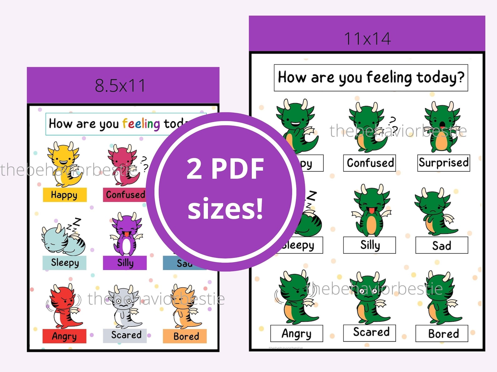 Dragon Emotions Chart: Educational Feelings Poster (digital Download ...