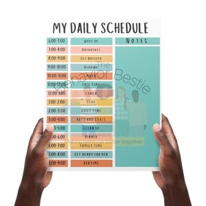 Editable Kid's Daily Schedule Template: Customizable Routine Planner ...