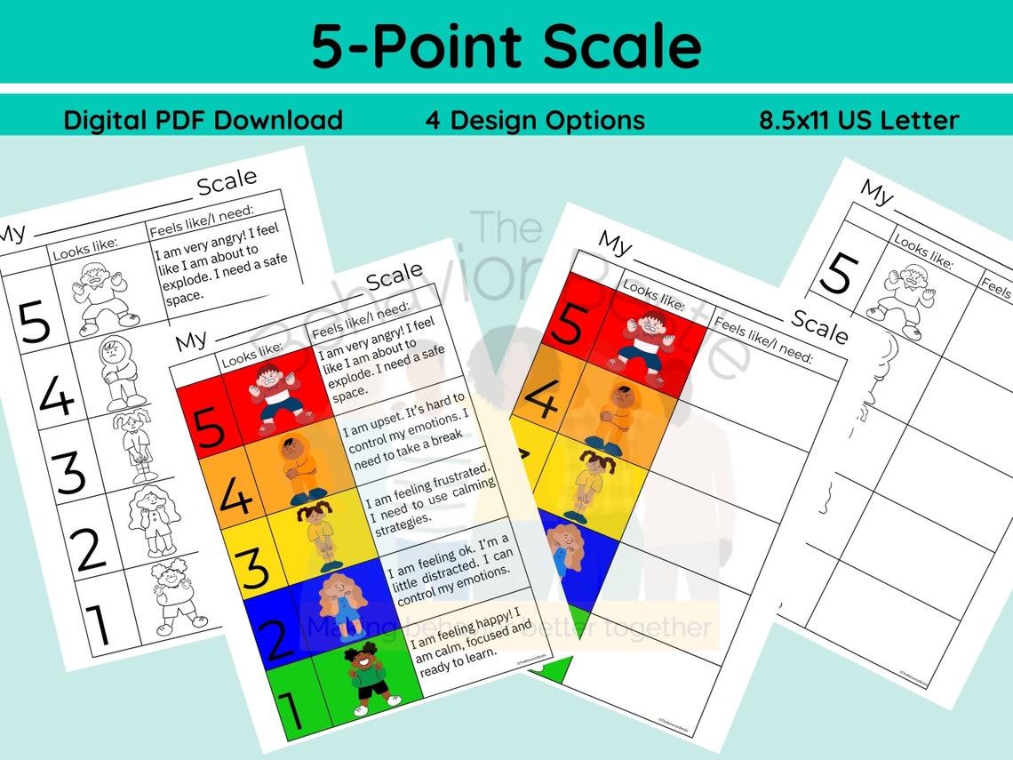 Incredible 5 Point Scale Behavior Scale Feelings Scale 5-point Scale Template Social Emotional ...