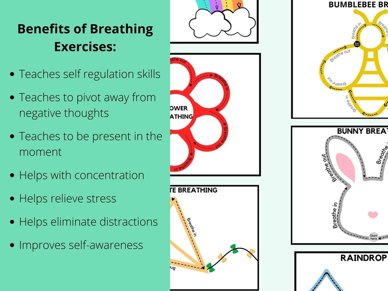 Finger Tracing Breathing Cards Digital Mindfulness Breathing Cards ...