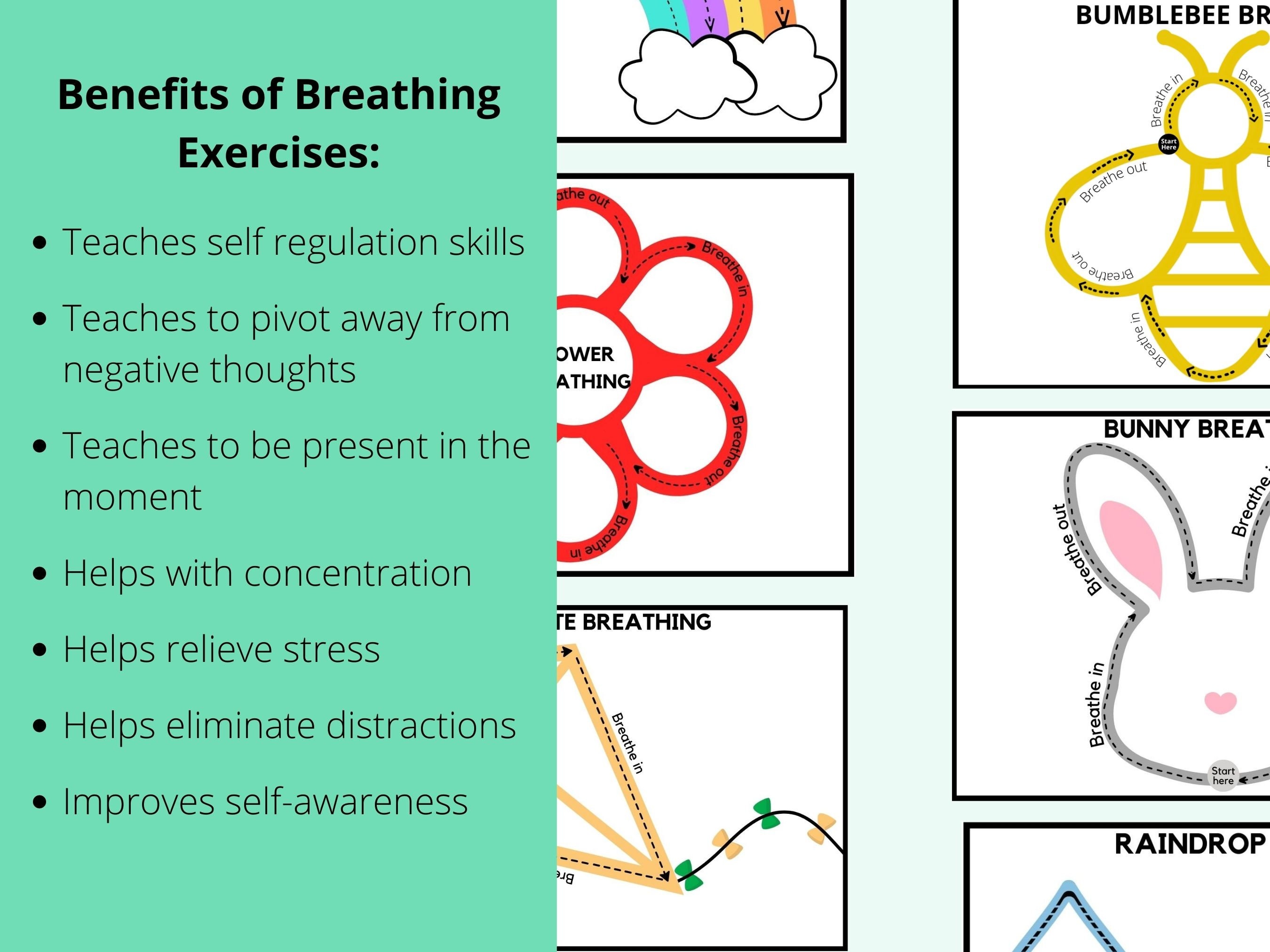 Finger Tracing Breathing Cards Digital Mindfulness Breathing Cards ...