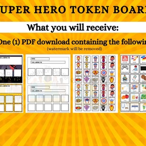 Superhero Reward Chart: Printable Behavior Token Board (digital ...
