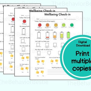 Student Wellbeing Check-in: Daily Emotions Sheet (PDF & PPT) - Etsy