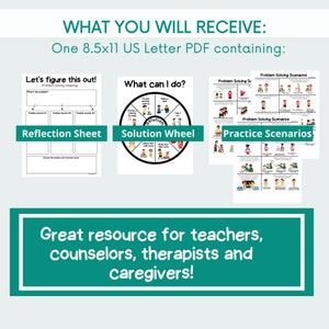 Problem Solving Reflection Sheet: Scenarios & Solution Wheel (PDF ...