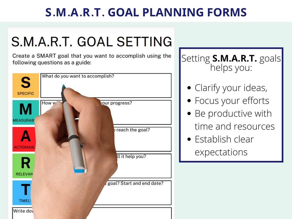 SMART Goals Sheet SMART Goal Template SMART Goal Planning Form Goal ...