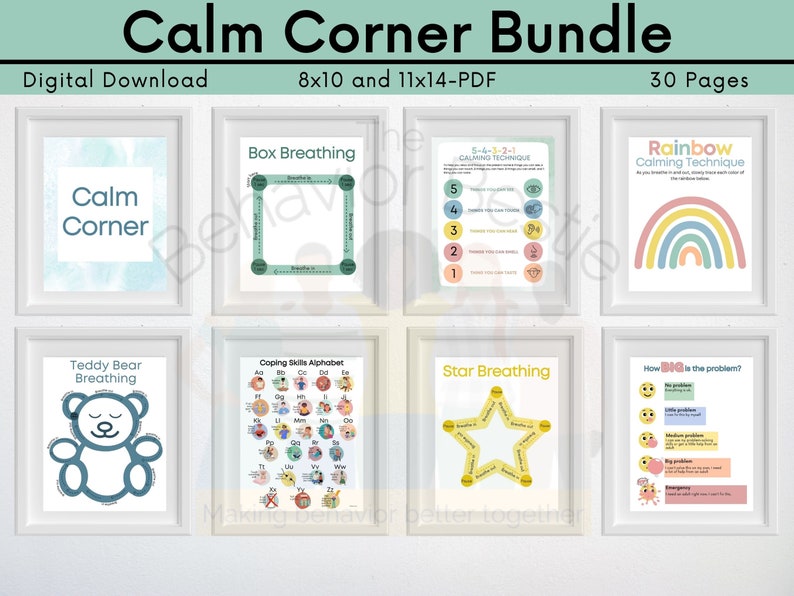 Calm Corner Posters |printable Calm Corner Poster Bundle | Calm Corner ...