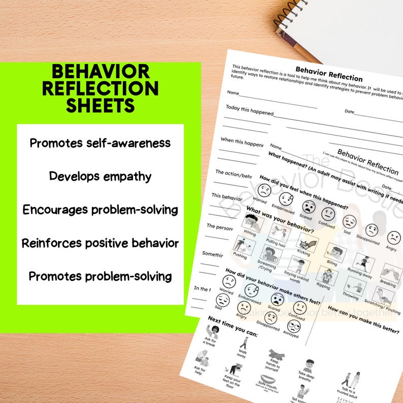 Elementary Behavior Reflection Sheets: Kid-friendly Think Sheet ...