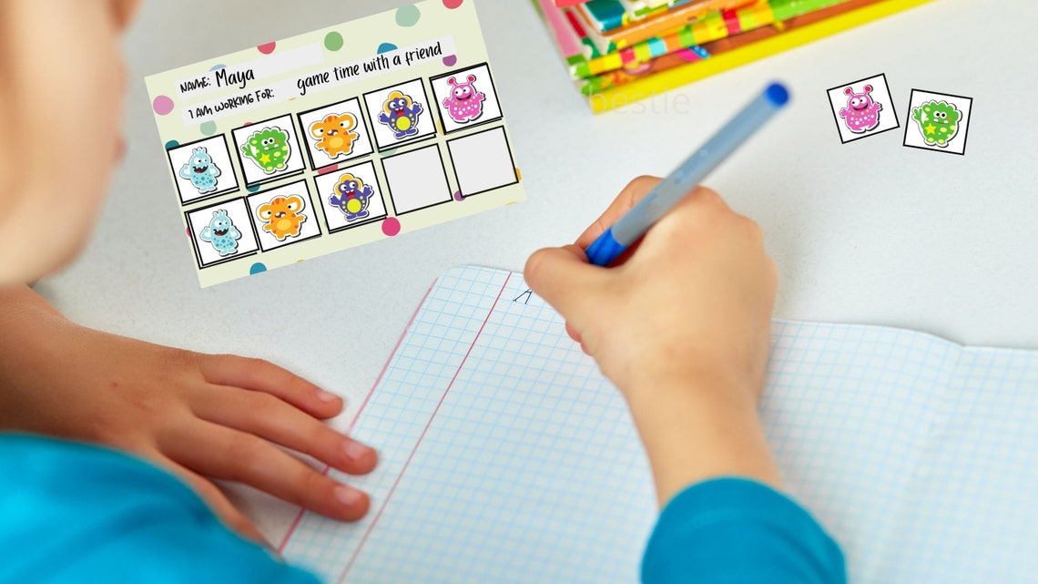 Cute Monsters Token Board/digital Reward Chart/instant Download Token ...